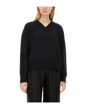 Fabiana Filippi Sequin-embellished V-neck Knitted Jumper - Black