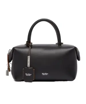 Max Mara Logo-print Leather Tote Bag - Black
