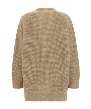 Fabiana Filippi Sequin Embellished V-neck Oversized Cardigan - Nude