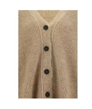 Fabiana Filippi Sequin Embellished V-neck Oversized Cardigan - Nude