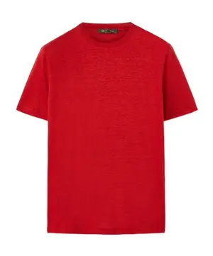 Loro Piana Open-necked Black Shirt - Tango Red
