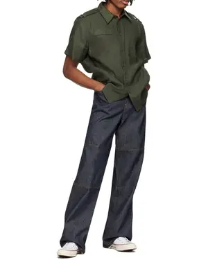 Helmut Lang Short Sleeved Epaulet Shirt