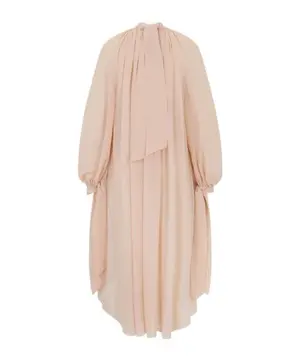 Chloé Georgette Silk Blouse With Lace High Collar And Pleated Sleeves
