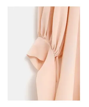 Chloé Georgette Silk Blouse With Lace High Collar And Pleated Sleeves