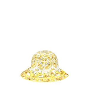 Dolce & Gabbana Majolica-print Cotton Cotton Bucket Hat - Yellow