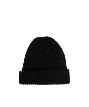 Fabiana Filippi Sequin Embellished Ribbed-knit Beanie - Black