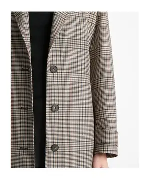 Vince Embossed Plaid Wool Coat