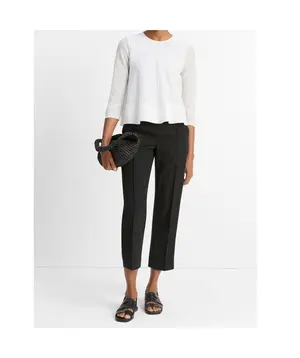 Vince Ribbed Cotton Blend Top