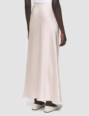 JOSEPH Isaak Bias-cut Silk Midi Skirt - White