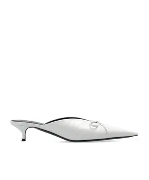 Balenciaga Knife Bow Detailed Mules - White