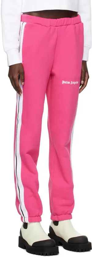 Palm Angels Logo Printed High Waist Track Pants