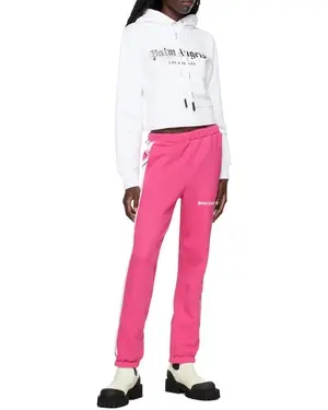 Palm Angels Logo Printed High Waist Track Pants