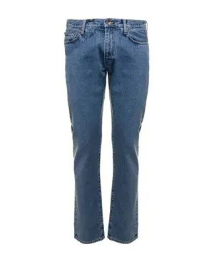 Off-White Logo-print Straight-leg Jeans - Blue
