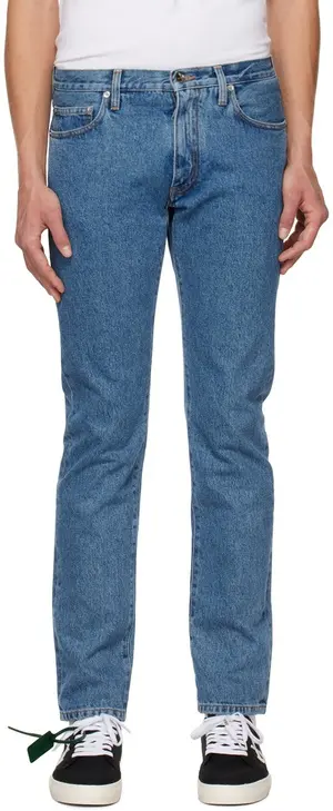 Off-White Logo-print Straight-leg Jeans