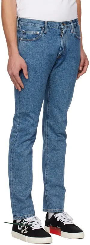 Off-White Logo-print Straight-leg Jeans