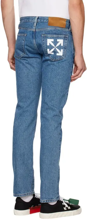 Off-White Logo-print Straight-leg Jeans