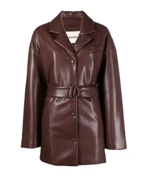 Nanushka Belted Faux-leather Blazer - No