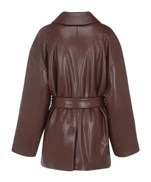 Nanushka Belted Faux-leather Blazer