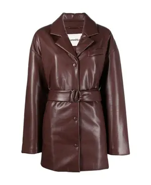 Nanushka Belted Faux-leather Blazer - Red