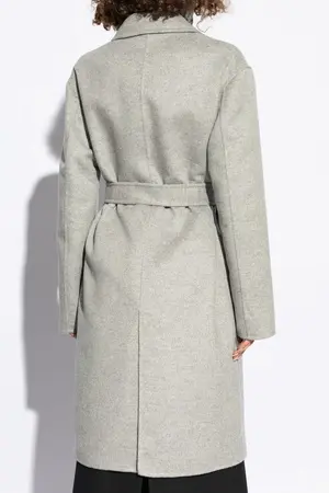 Fabiana Filippi Mid Length Coat With Lapel And Waist Strap