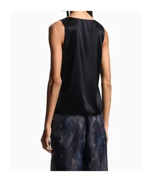 Emporio Armani V-neck Sleeveless Satin Tank Top