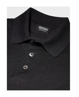 Zegna Long-sleeved Polo Shirt - Black