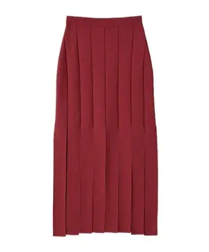 JOSEPH Lagny Slit-detail Midi Skirt - Cherry Color