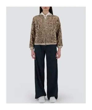 Herno Sequined Zip-up Bomber Jacket
