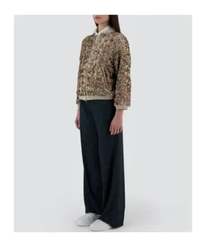 Herno Sequined Zip-up Bomber Jacket