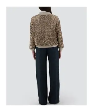 Herno Sequined Zip-up Bomber Jacket