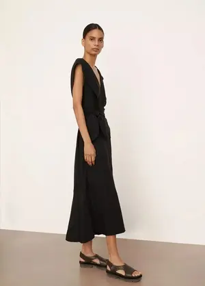 Vince V-neck Sleeveless Midi Dress