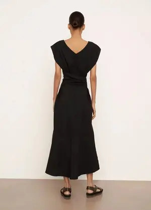 Vince V-neck Sleeveless Midi Dress