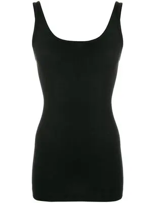 Vince Ribbed Sleeveless Tank Top - Black