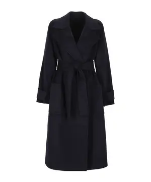 JOSEPH Belted Wrap Coat - Black