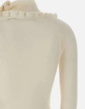 ROTATE BY BIRGER CHRISTENSEN Ruffled-detail Tie Neck Off-shoulder Top