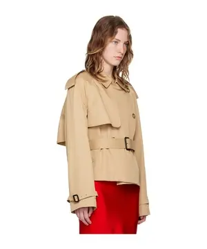 Stella McCartney Cropped Double-breasted Belted Windbreaker