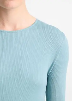 Vince Ribbed-knit Cotton T-shirt