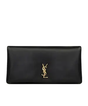 Saint Laurent Calypso Logo Plaque Mini Shoulder Bag - Black