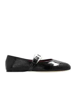 Paris Texas Sveva Patent Buckle Ballet Flat Shoes - Black