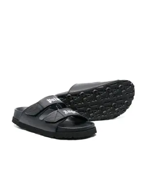 Palm Angels Logo-print Leather Slides