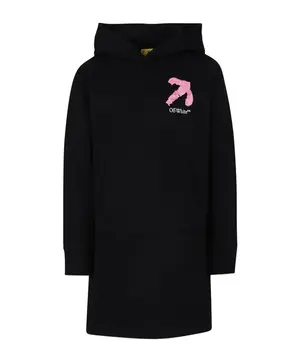 Off-White Hooded Dress With Logo Detail