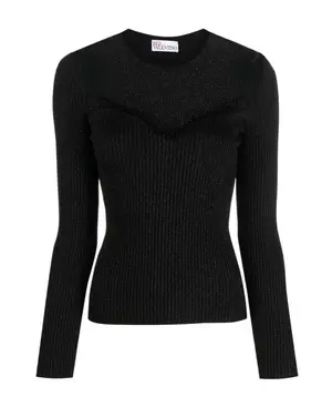 Red Valentino Sheer-panel Detail Jumper - Black