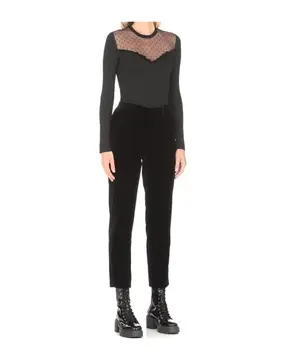 Red Valentino Mesh Tulle Sweater With Dot Mesh Detail