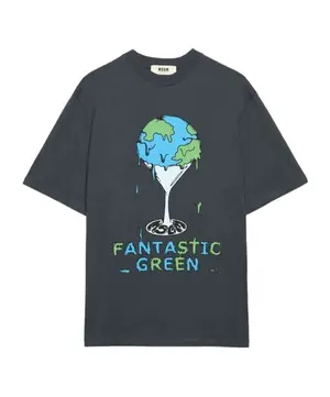 MSGM Graphic-print Cotton T-shirt - Black