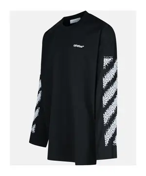 Off-White Pixel Diagonal Logo Embroidered T-shirt