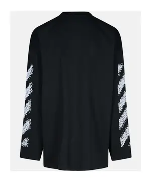 Off-White Pixel Diagonal Logo Embroidered T-shirt