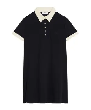 Celine Mini Polo Dress In Viscose Sabl