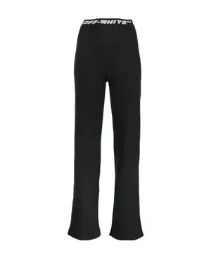 Off-White Logo Waist Straight Pants - Black