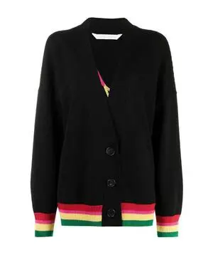 Palm Angels Miami Logo V-neck Cardigan - Black