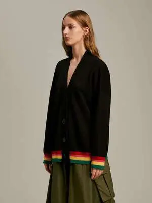 Palm Angels Miami Logo V-neck Cardigan